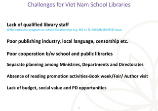 Developing a School Library Program in Vietnam:Opportunities and ...