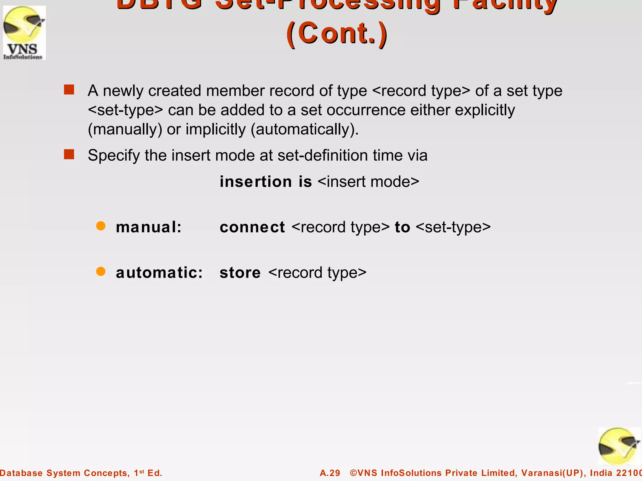 VNSISPL_DBMS_Concepts_appA | PPT