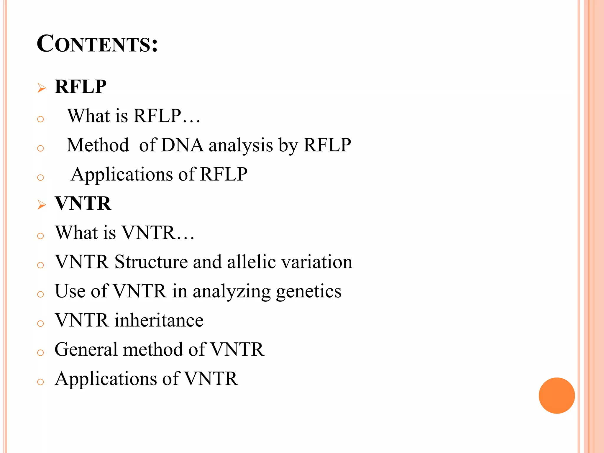 VNTR and RFLP | PPTX