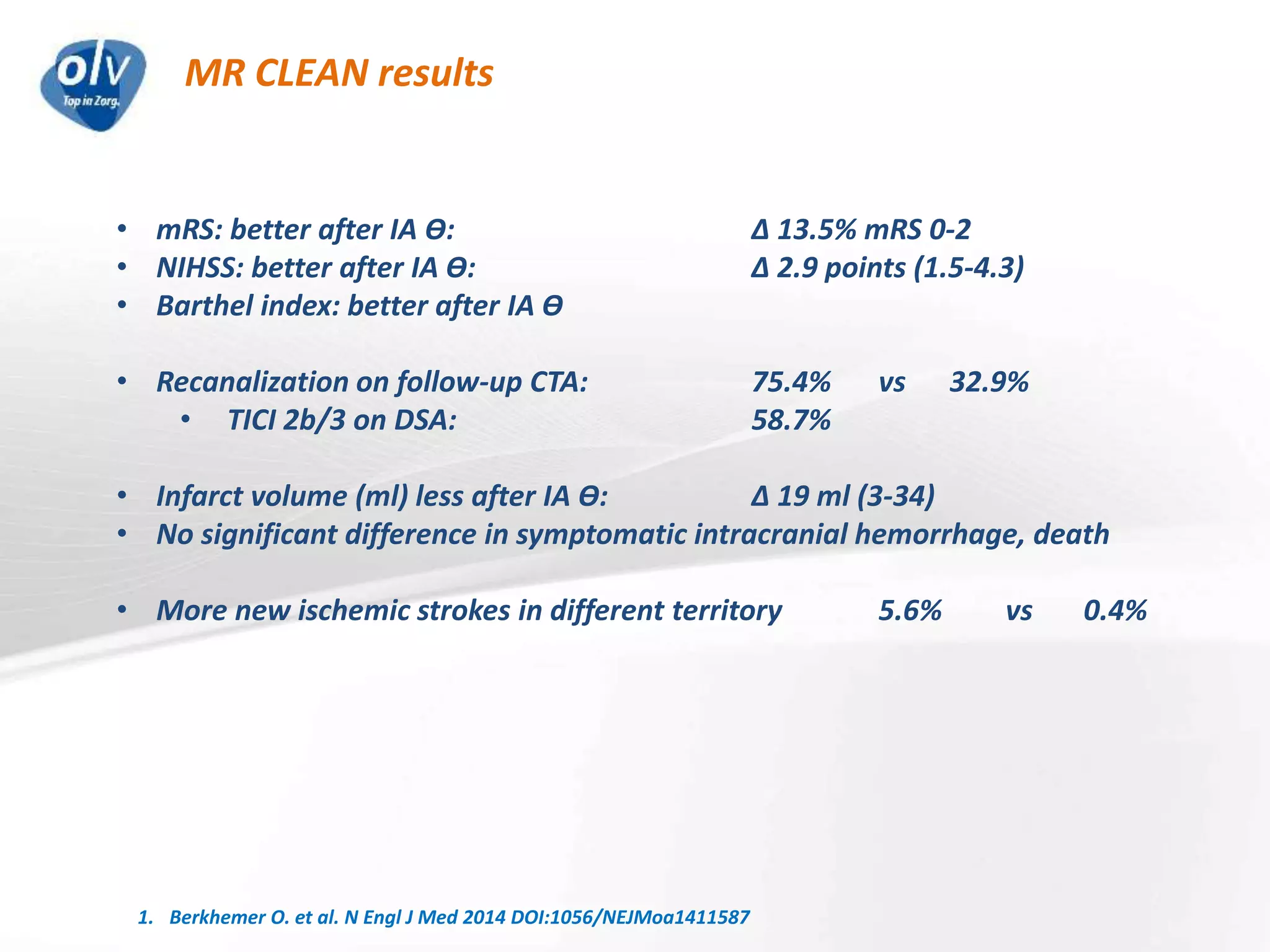 Stroke & thrombectomy - Dr. Jo Caekebeke | PPTX