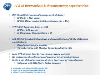 Stroke & thrombectomy - Dr. Jo Caekebeke | PPTX