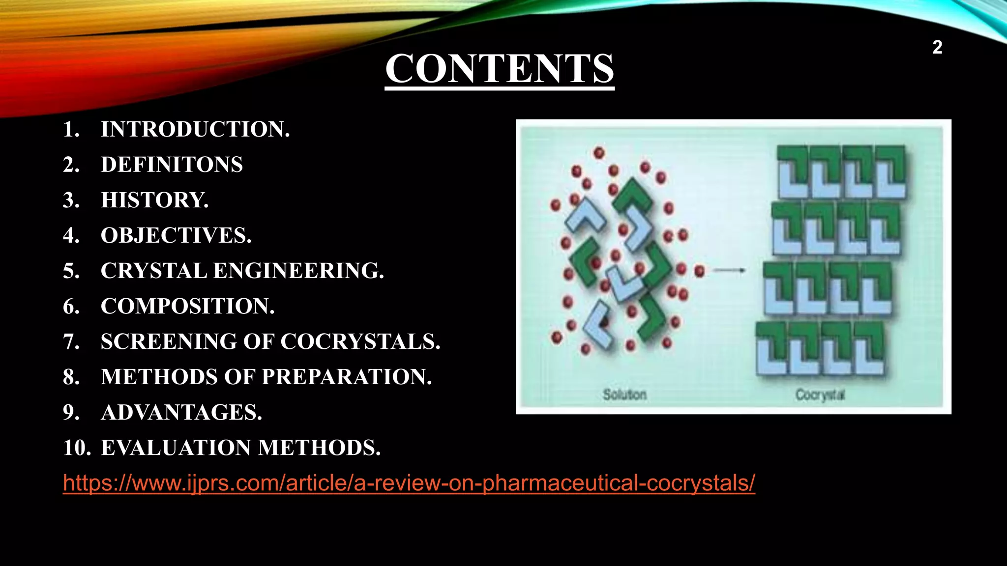 Pharmaceutical Cocrystals ppt | PPTX
