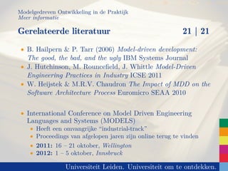 Modelgedreven Ontwikkeling in de Praktijk | PPT