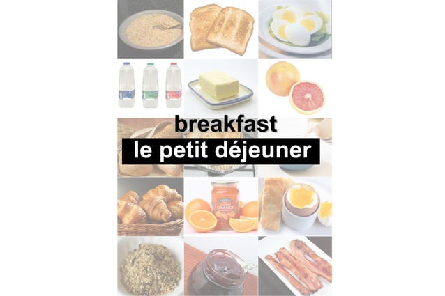 Le petit-dejeuner (vocabulaire anglais) | PPT | Free Download