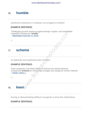 Vocabulary List for Bank Exams | PDF