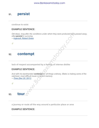 Vocabulary List for Bank Exams | PDF