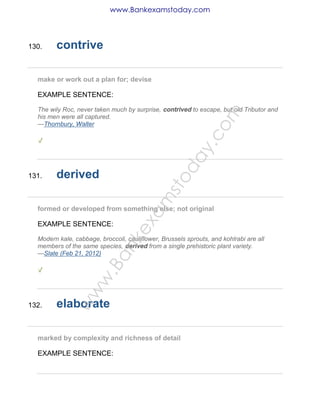 Vocabulary List for Bank Exams | PDF