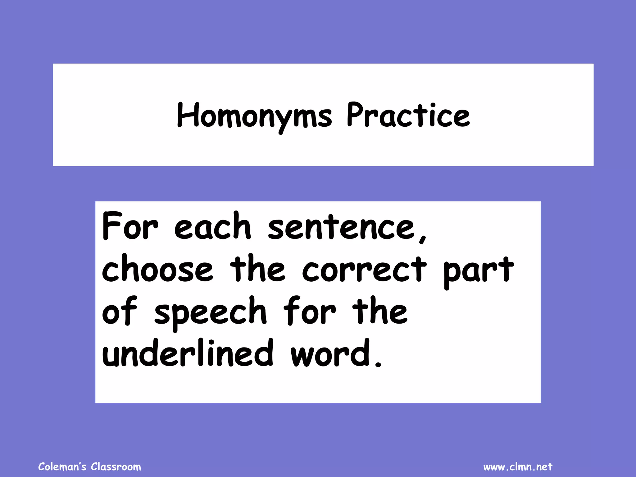 Homonym Recognition and Practice | PPTX