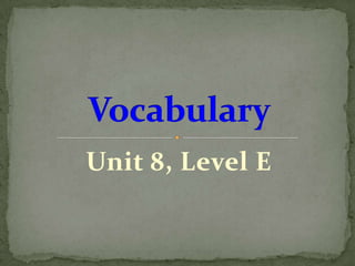 Vocab. 8 (cp1) | PPTX | Vegetarian Diets | Food & Drink
