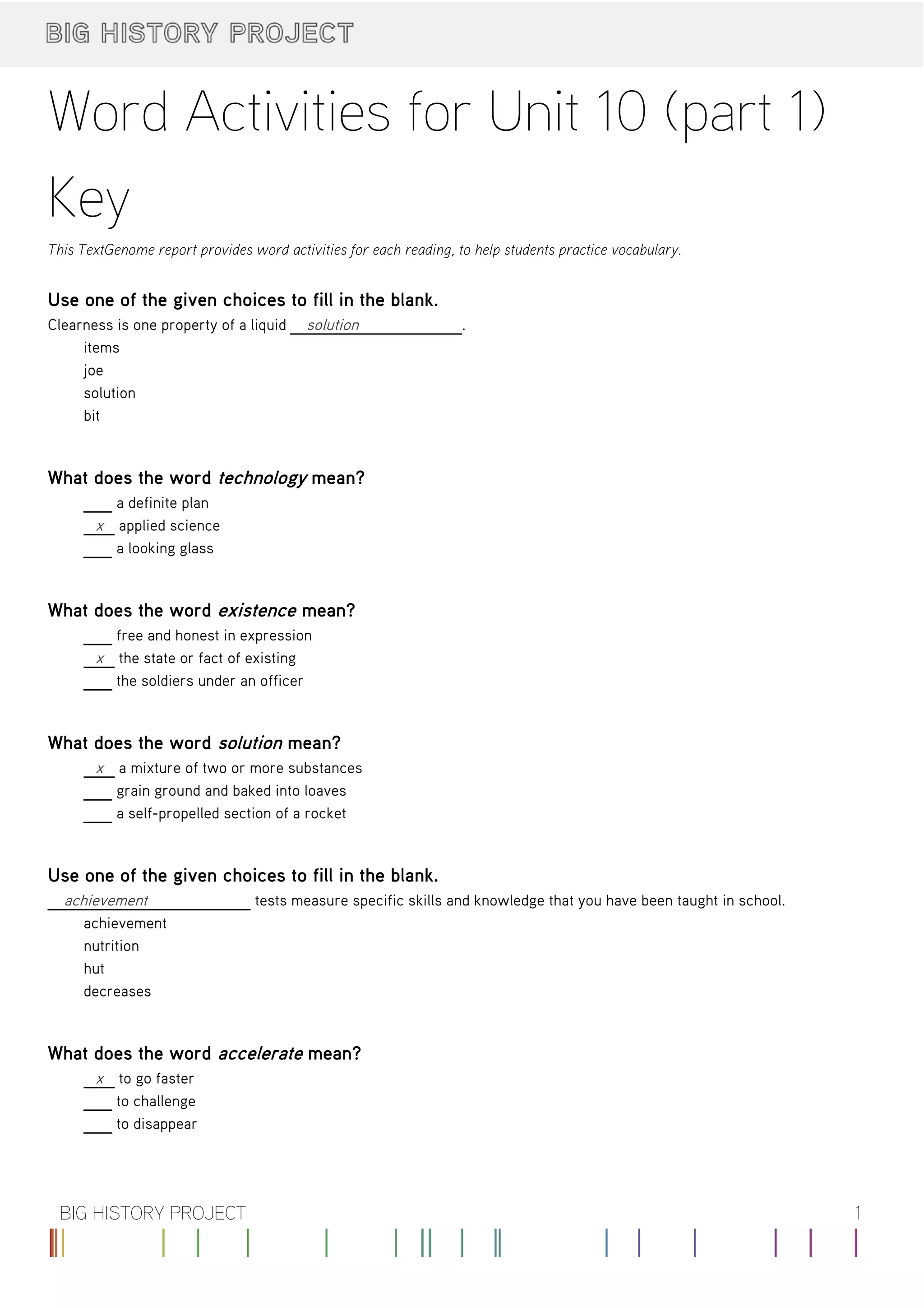 10.0 Vocabulary: Part 1 | PDF