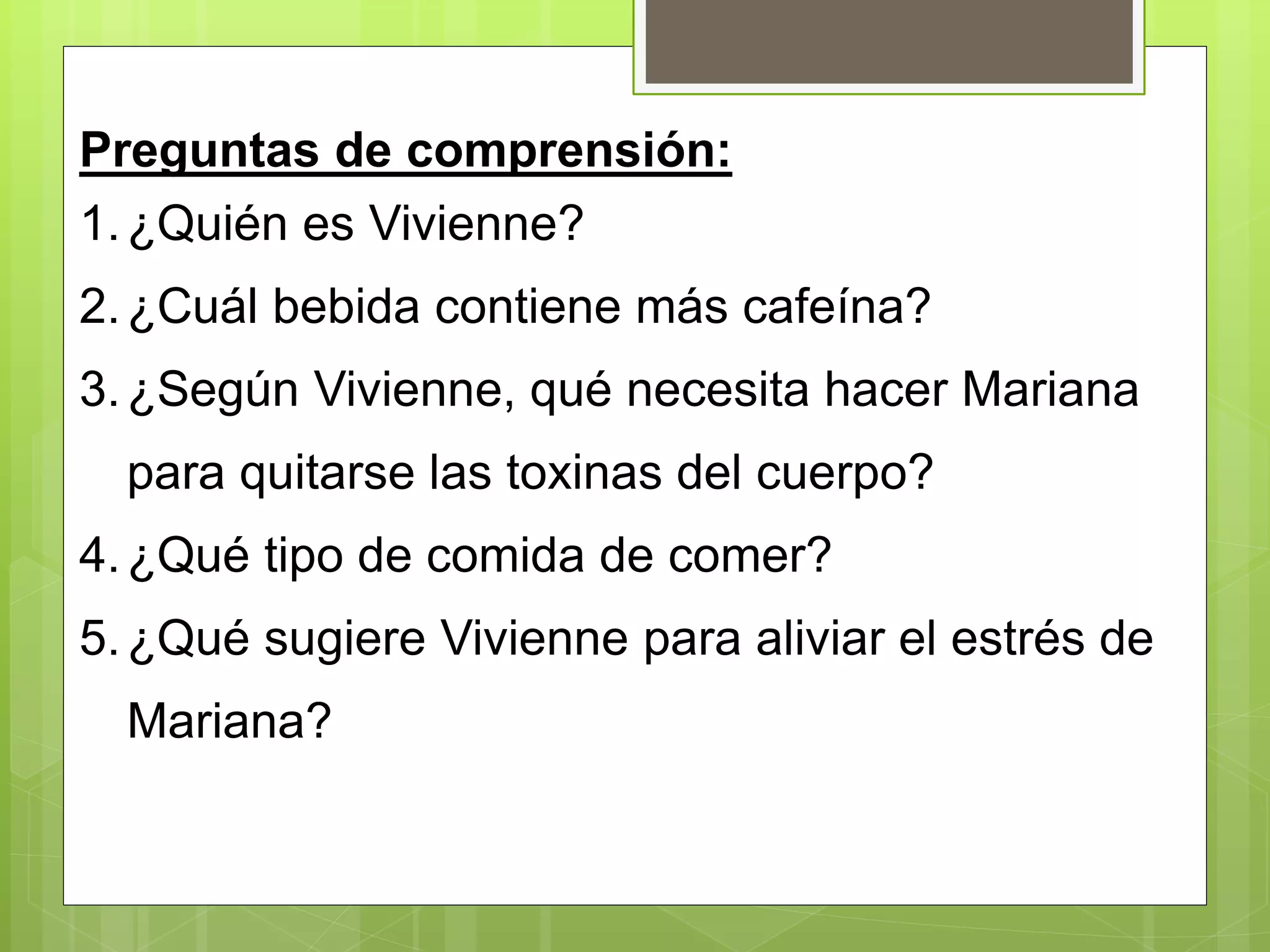 SPA 201 - Vocabulario: el bienestar | PPT