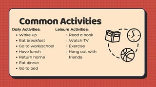 times and activities example ppt to learn activities | PPT