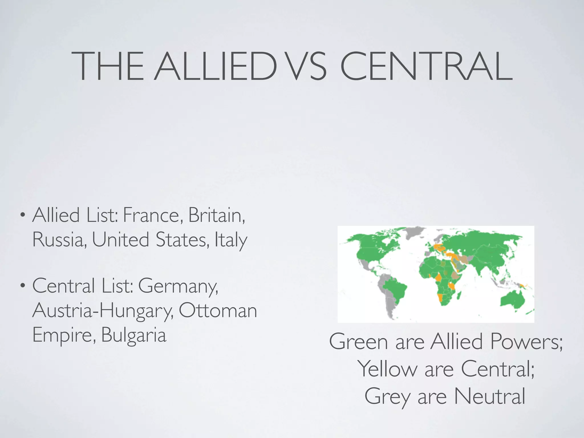 Vocab for WW1 | KEY