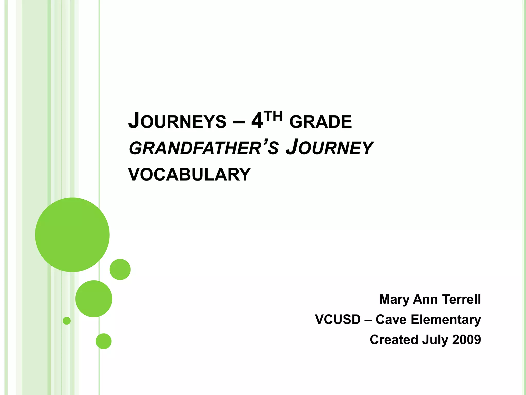 Vocab Grandfathers Journey | PPT