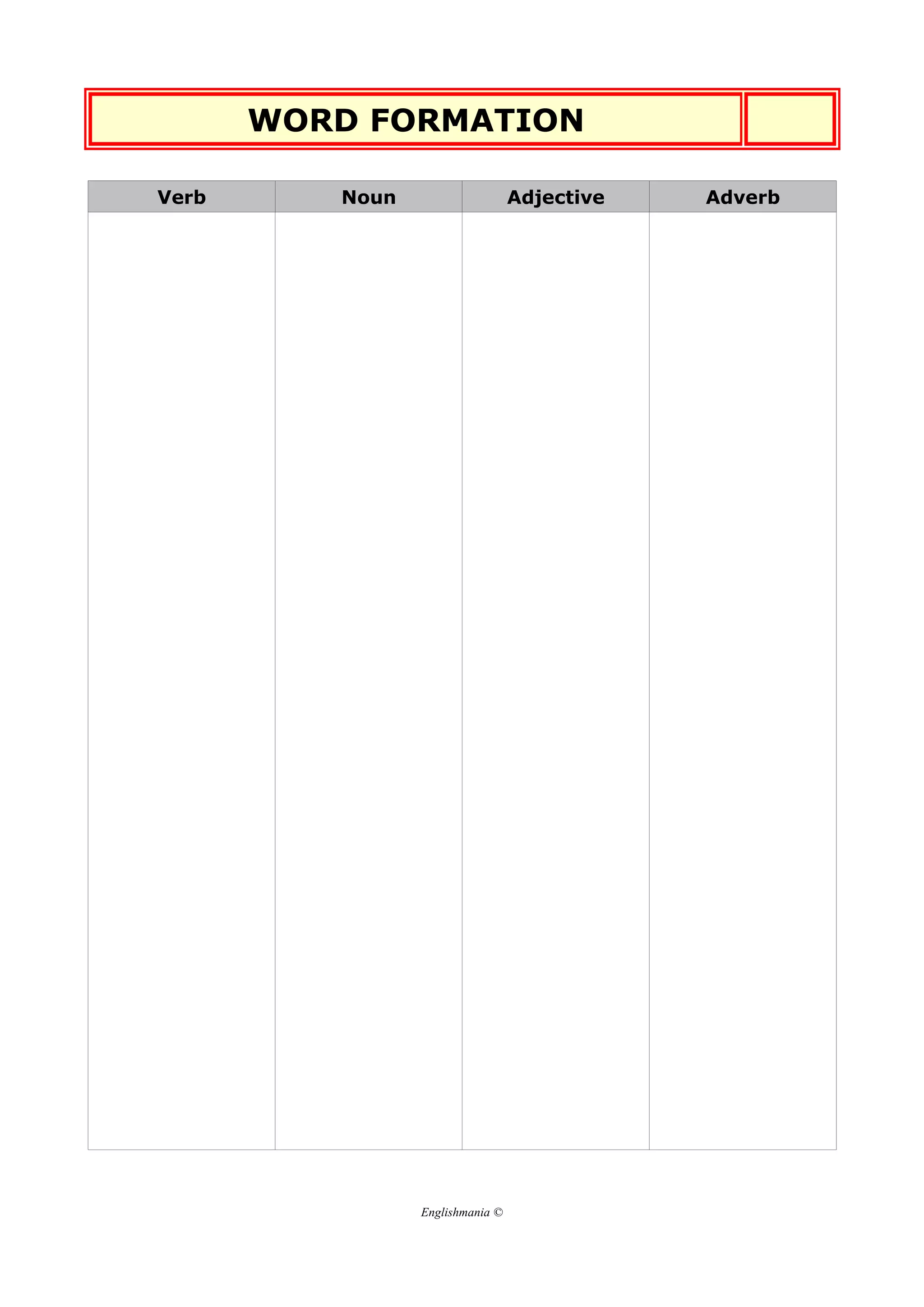 Vocabulary notebook template | PDF