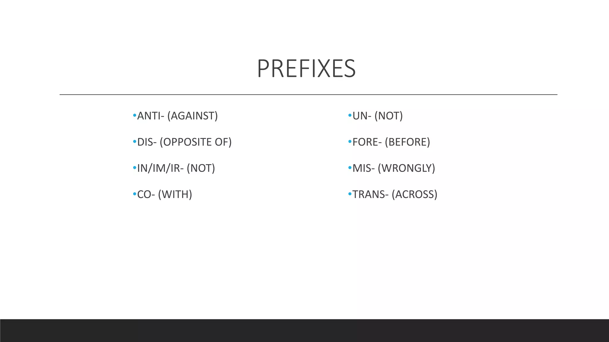 Prefixes and suffixes | PPT
