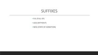 Prefixes and suffixes | PPT