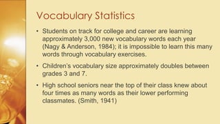 Vocabulary Instruction | PDF