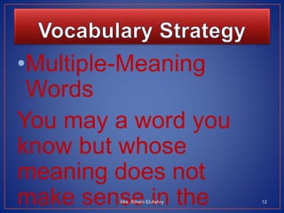 Reading Street, Rocks in his Head, Vocab& skill, By: teacher Riham El ...