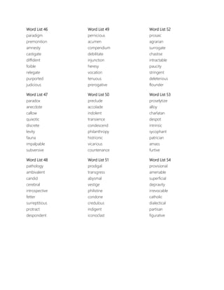 Vocabulary Lists for the SAT & Academic Sucess | DOCX | Christianity ...