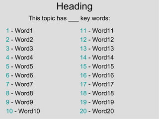 Vocab template | PPT