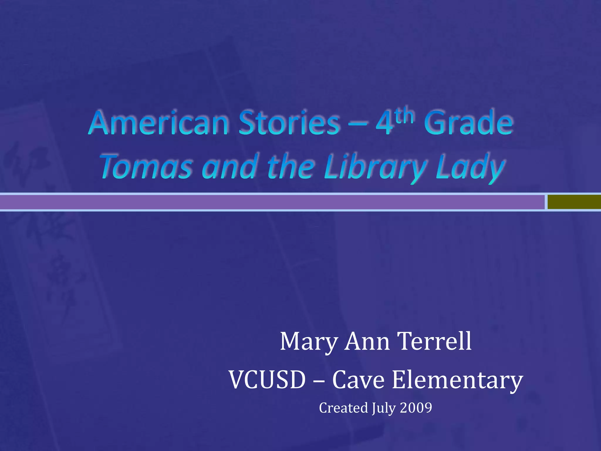 Vocab Tomas And The Library Lady | PPT