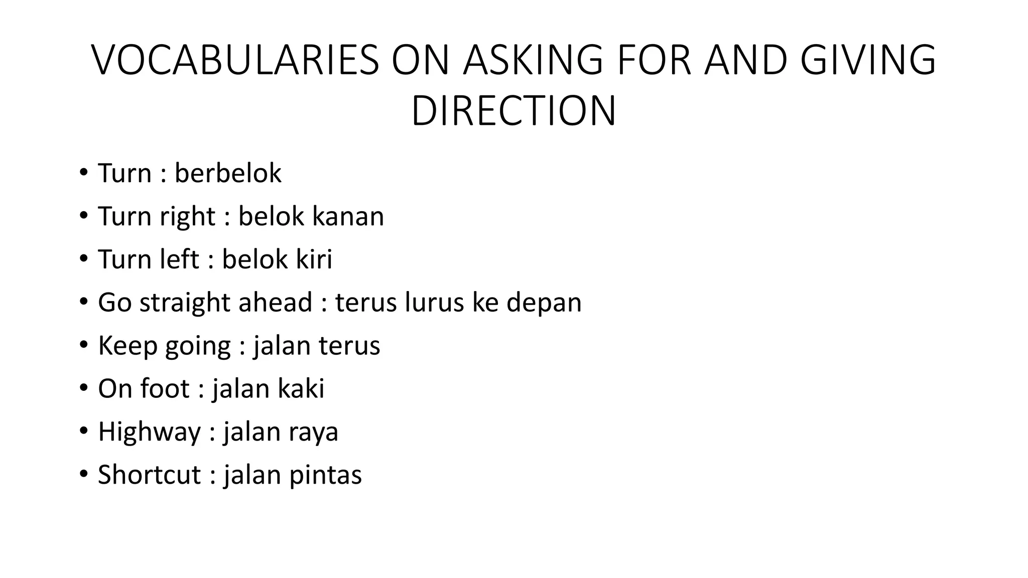 VOCABULARIES ON ASKING FOR AND GIVING DIRECTION 2024.pptx