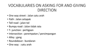 VOCABULARIES ON ASKING FOR AND GIVING DIRECTION 2024.pptx