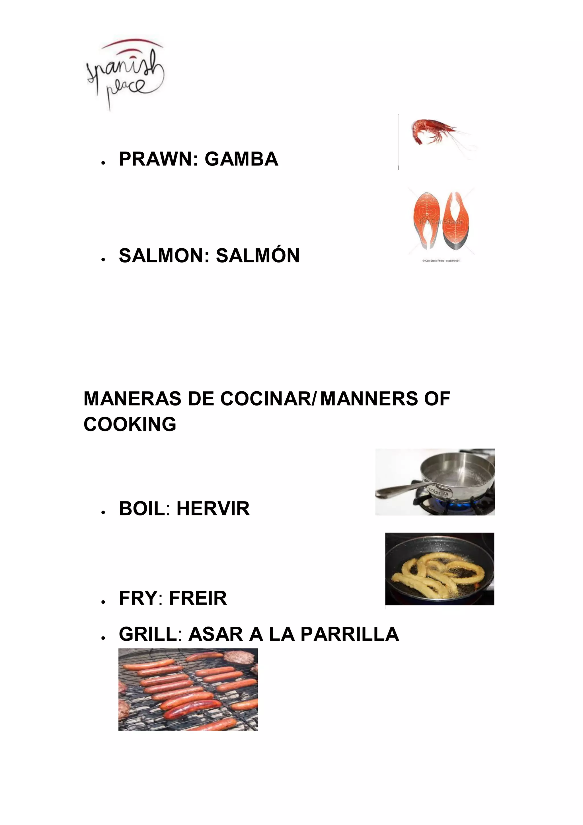 Vocabulario básico de comida | PDF