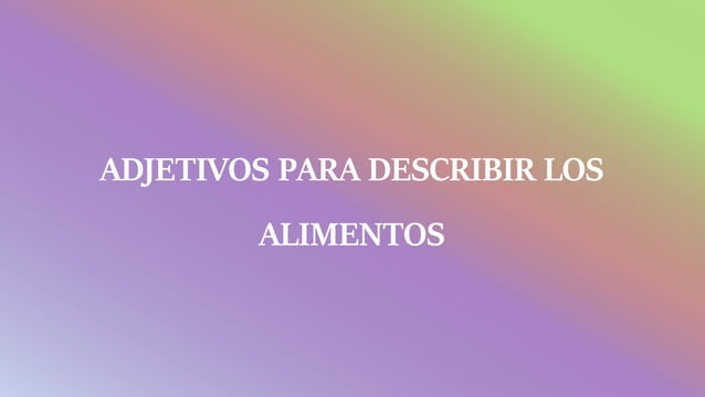Vocabulario los alimentos a1 | PPT