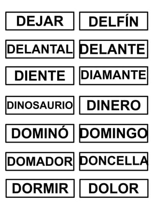 Vocabulario palabras secretas | ODP