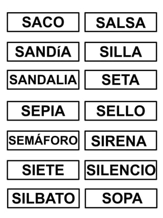 Vocabulario palabras secretas | ODP