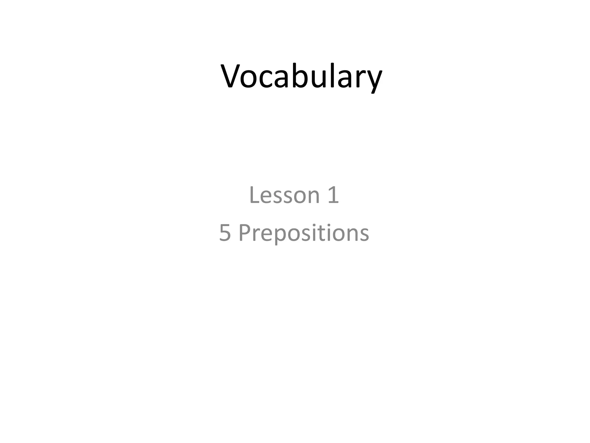 Vocabulary lesson | PPTX