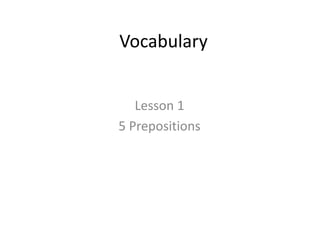 Vocabulary lesson | PPTX