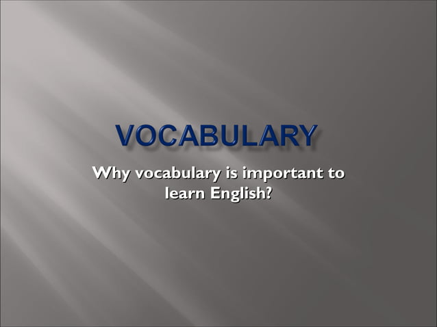 Vocabulary | PPT