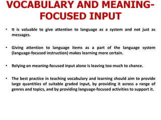 BEST PRACTICE IN VOCABULARY TEACHING AND LEARNING | PPTX