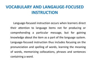 BEST PRACTICE IN VOCABULARY TEACHING AND LEARNING | PPTX