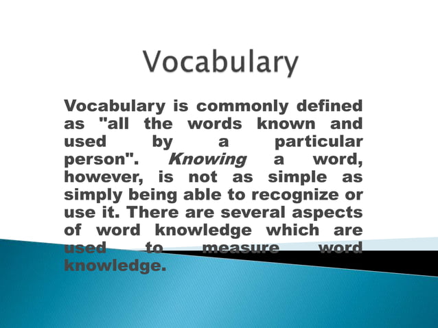 Vocabulary | PPTX