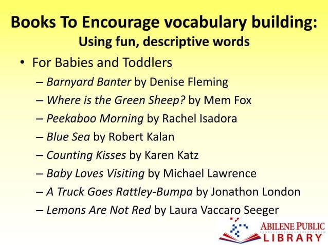 Early Literacy in Action: Vocabulary