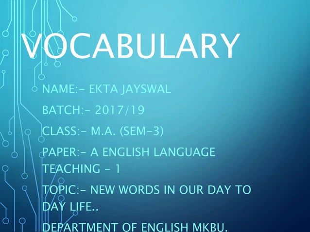 Vocabulary Drill: Five words | PPTX