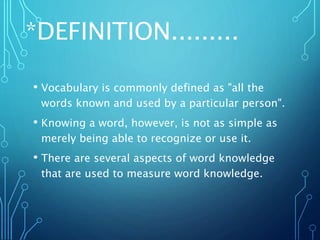 Vocabulary Drill: Five words | PPTX