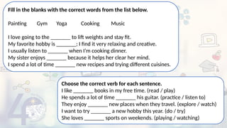 Vocabulary of hobbies and it's uses.pptx