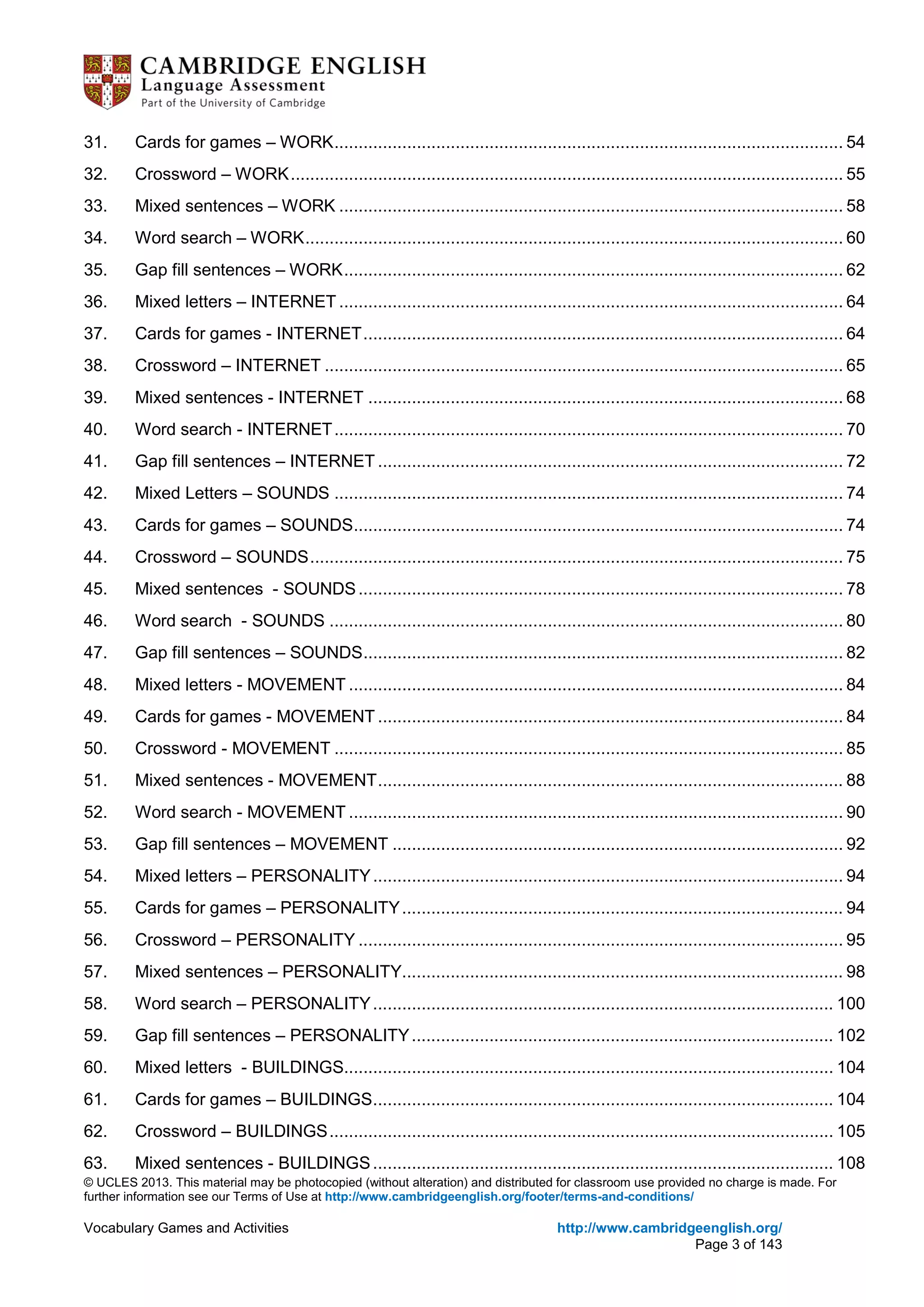 Vocabulary games-and-activities | PDF