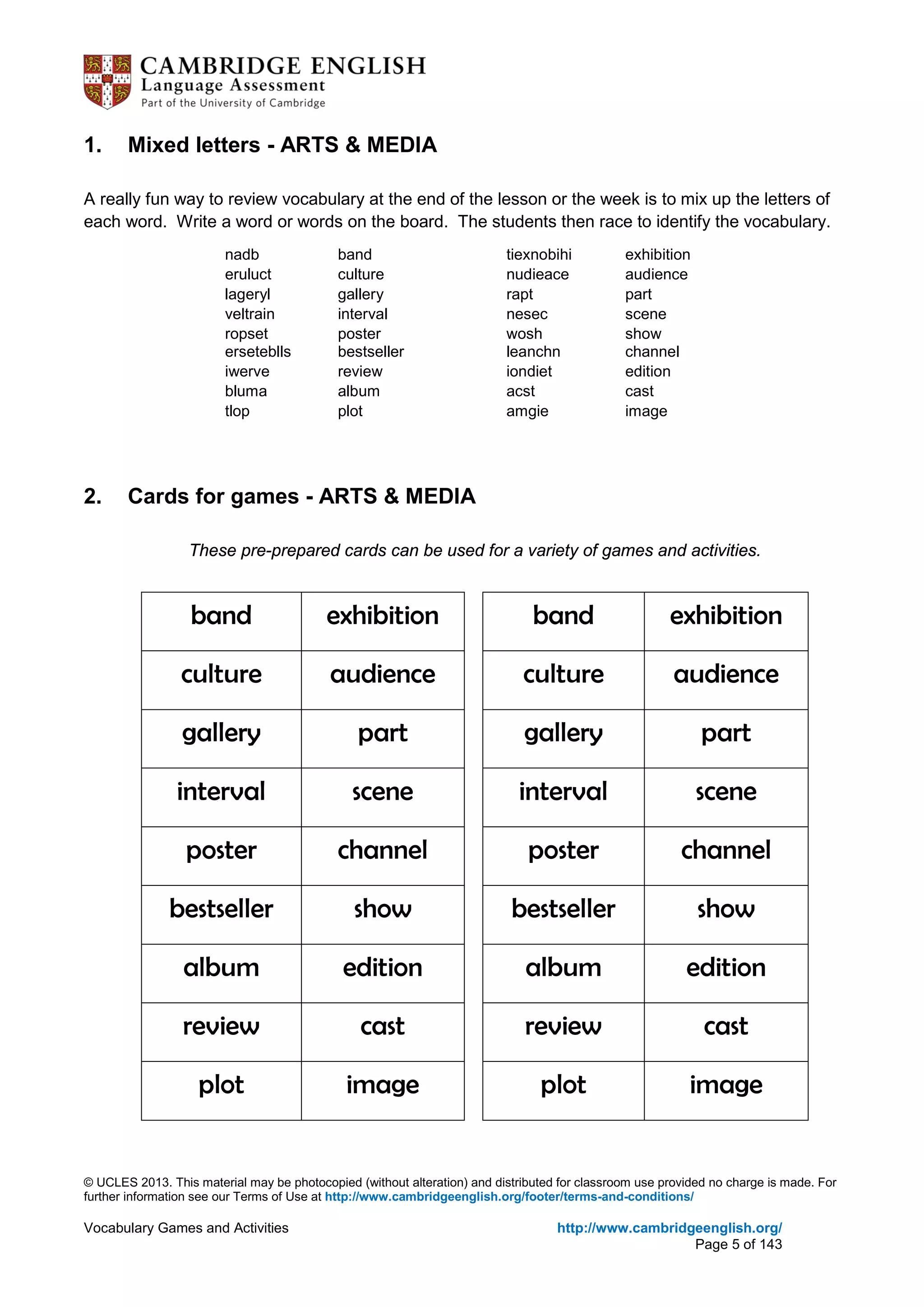 Vocabulary games-and-activities | PDF