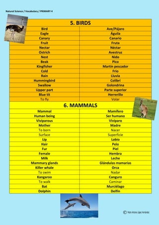 Vocabulary of-vertebrates | PDF