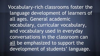 Vocabulary rich classrooms | PDF