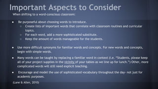 Vocabulary rich classrooms | PDF