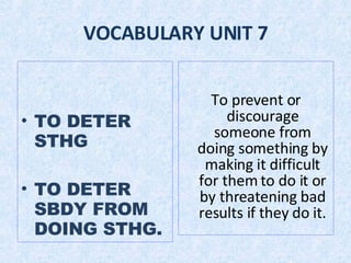 Vocabulary Unit 7 | PPT