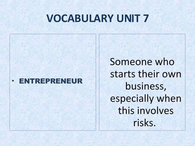 Vocabulary Unit 7 | PPT