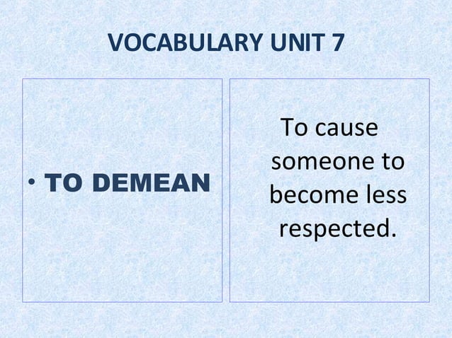 Vocabulary Unit 7 | PPT